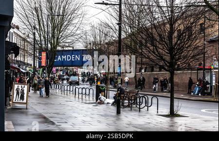 Street scene on Chalk Farm Road, Camden Town, London, England, UK Stock ...
