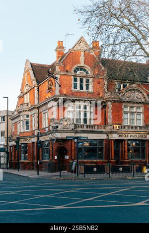 Corner pub entrance with an ornate facade (The Salisbury) St. Martin's ...