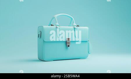 A beautifully rendered 3D icon of a professional briefcase in a soft ...