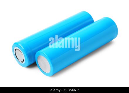 Light blue AA alkaline batteries isolated on white, set Stock Photo - Alamy