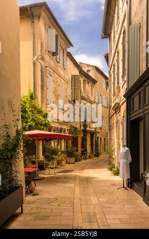 St Remy de Provence, Buches du Rhone, France, 25,06,2018. Place Favier ...