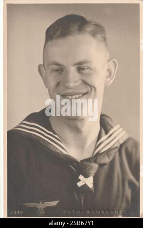 Vintage WWII German Kriegsmarine Sailor Portrait (circa 1940s Stock ...
