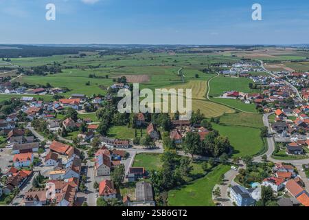 The market village of Schierling south of Regenburg in the valley of ...