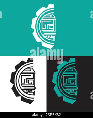 Tech gear logo vector design template. Technology Logo Template Design ...