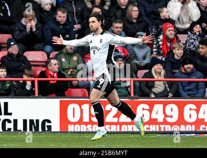 Salford City's Cole Stockton celebrates after scoring his sides first ...
