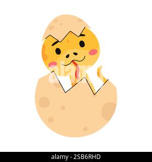 Cute snake hatching from an egg chinese new year 2025 card. Chinese new ...