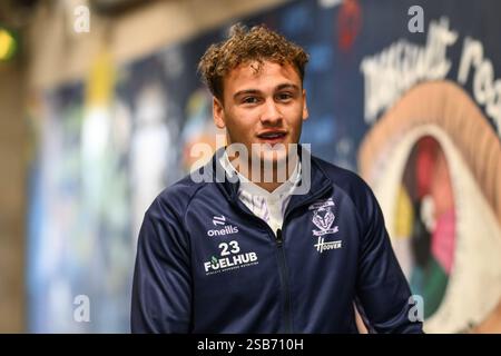 Cai Taylor-Wray of Warrington Wolves in action during the Betfred ...