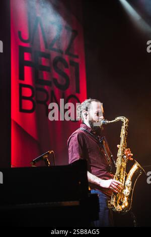 Brno, Czech Republic. 01st Feb, 2025. British trio Mammal Hands ...