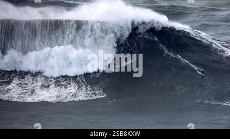 NAZARE, PORTUGAL - JANUARY 28: Nick von Rupp of Portugal riding a big ...