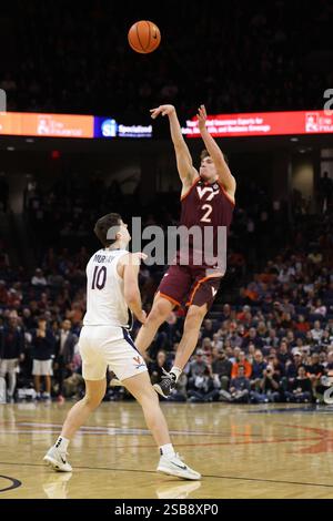 Virginia Tech Hokies guard Jaden Schutt (2) dribbles the ball at ...