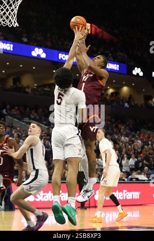Virginia Tech Hokies forward Tobi Lawal (1) dunks the ball at Cassell ...