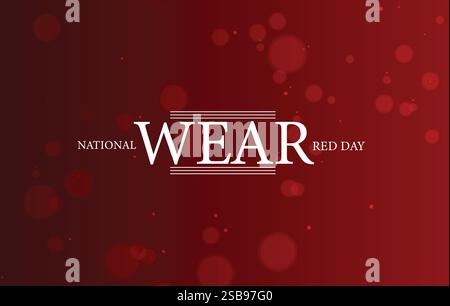 National wear red day typography design with clothing icons hearts and ...