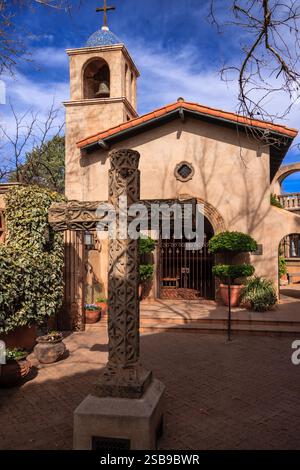 Small Church with Large Cross with Blue Sky Stock Photo - Alamy