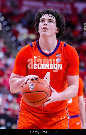 Clemson forward Ian Schieffelin (4) shoots against Southern Methodist University during an NCAA ...