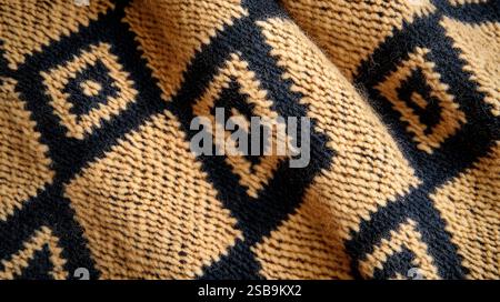 Woven wool textile with Geometric motifs from Himachal Pradesh Indian ...