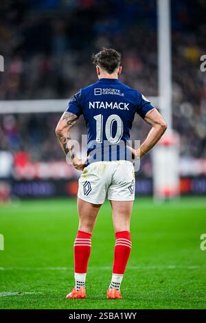 Illustration of the jersey number 10 of Romain Ntamack from back during ...