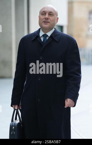 Shadow business and trade secretary Andrew Griffith arrives at BBC ...