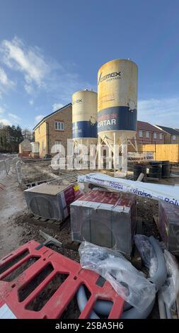 Large concrete silos for construction materials storage Stock Photo - Alamy