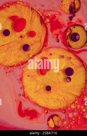Stunning creative macro abstract still-life of colour infused milk and ...