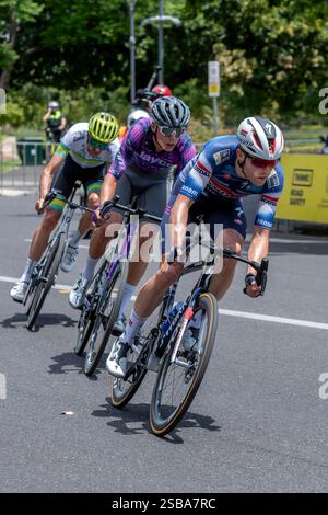 Casper Pedersen from Soudal Quickstep leads the breakaway along War ...