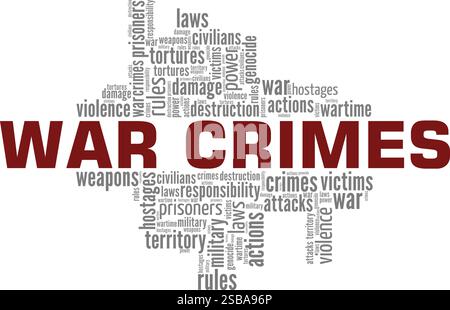 War Crimes word cloud conceptual design isolated on white background ...