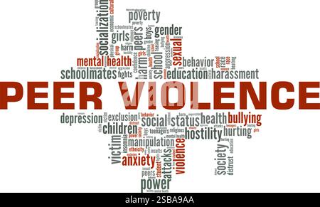 Peer Violence word cloud conceptual design isolated on white background ...