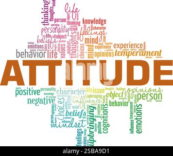 Attitude word cloud conceptual design isolated on white background ...