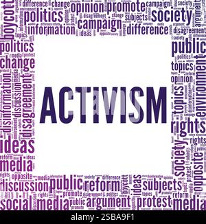 Activism conceptual vector illustration word cloud isolated on white ...