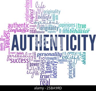 Authenticity word cloud conceptual design isolated on white background ...