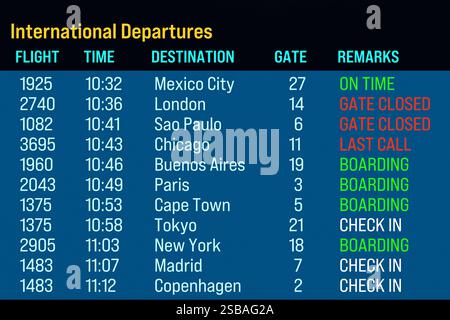 Arrival departure board. Arrival departure board. Flights check in ...