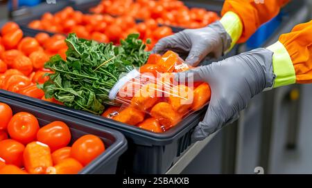 Worker Placing Warning Labels on a Batch of Recalled Food Items ...