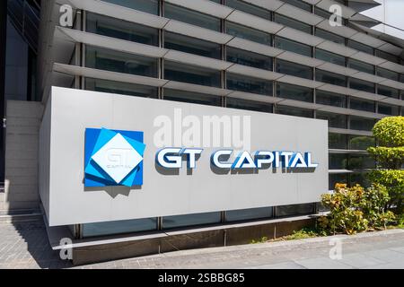 GT Capital logo and sign at company’s headquarters in Makati City ...