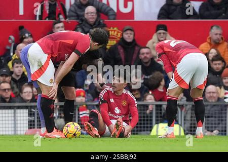 Lisandro Martinez of Manchester United reacts during the Premier League ...