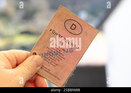 an old German driving license with the inscription "driver's license ...