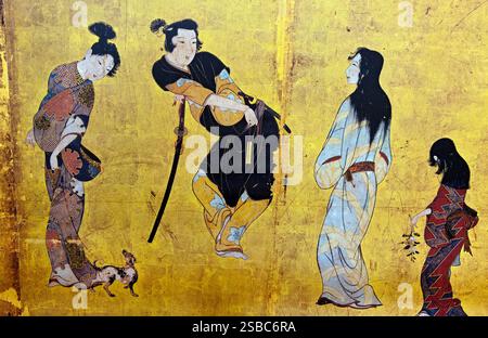 Historic Hikone Byobu folding screen the only non-religious National ...