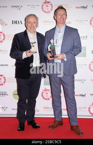 Nick Park, left and Merlin Crossingham, winners of the Animated Film ...