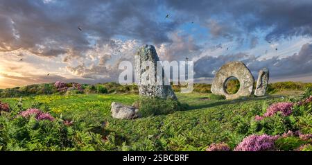 Mên-an-Tol , Men an Toll locally or the Crick Stone, late Neolithic ...