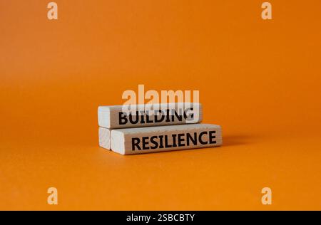 Building resilience symbol. Wooden blocks with words Building ...