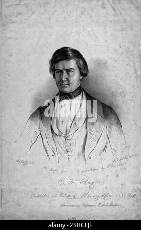A portrait of Cassius M. Clay, an American abolitionist and politician ...
