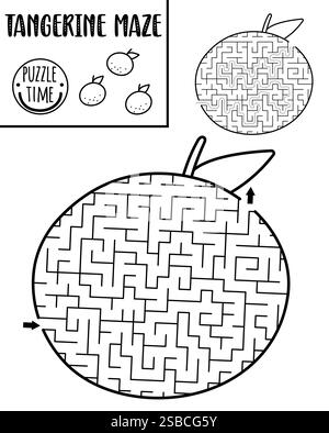 Capybara black and white maze for kids geometrical fruits. Hungry ...
