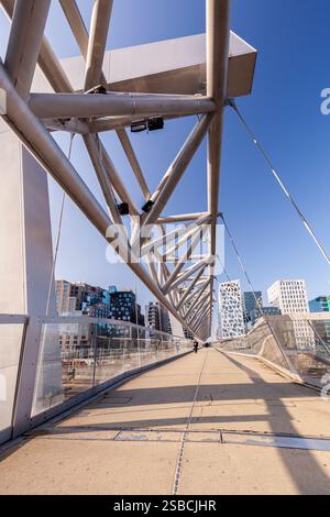 Akrobaten pedestrian bridge, Oslo, Norway Stock Photo - Alamy
