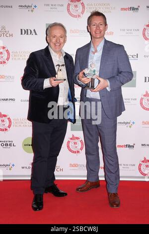 Nick Park, left, and Merlin Crossingham arrive at the Oscars on Sunday ...