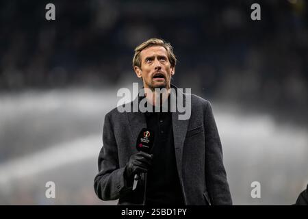 Pundit and former footballer, Peter Crouch at the London Stadium ...
