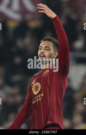 Devyne Rensch of AS Roma gestures during the Pre-Season friendly match ...