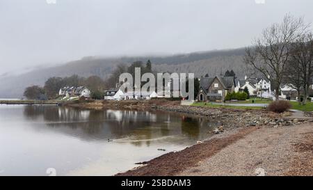 Loch Tay at Kenmore. Tayouth. Landscape view of Loch and hills in the ...