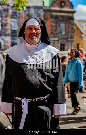 Man dressed as munk Stock Photo - Alamy