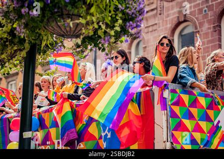 Girls on pride parade wagon Stock Photo - Alamy