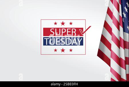 A patriotic Super Tuesday election graphic featuring red, white, and ...