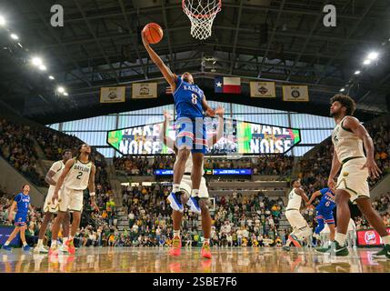 Kansas guard David Coit (8) shoots over BYU guard Dallin Hall (30 ...
