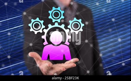 Competence concept above the hand of a man in background Stock Photo ...